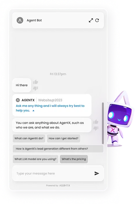 AgentX - AI Agent Chatbot Build Platform